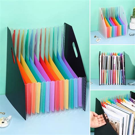 레인보우 세로 파일 폴더 랙 A4s 크기 오르간 패키지 학생 교사 파일 선반 스토리지 용품 Bjstore 대용량수납 홀더 And 랙 Aliexpress