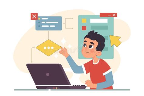 Little Boy Programming And Coding Computer Science Education Stock