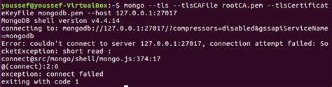 connection attempt failed socket exception mongodb tls encryption
