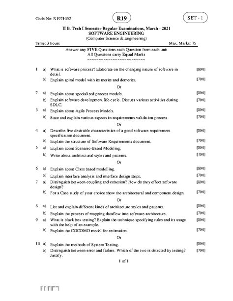 Software Engineering March 2021 Ii B Tech I Semester Regular