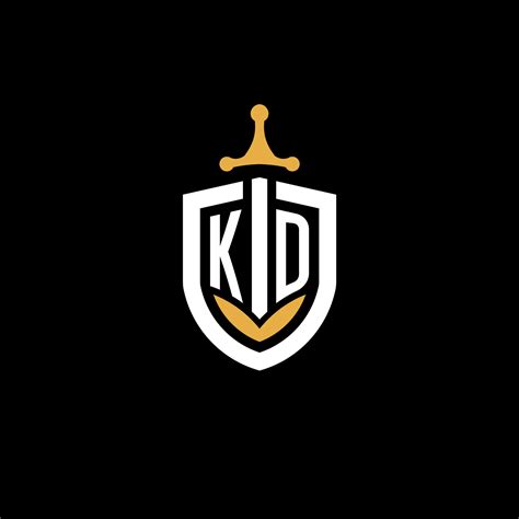 Creative Letter Kd Logo Gaming Esport With Shield And Sword Design Ideas 15550758 Vector Art At