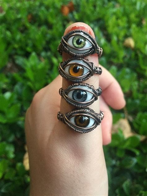 Awakening Eye Ring Glass Eye Ring Eye Jewelry Evil Eye Etsy