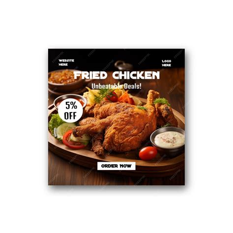 Premium Psd Fried Chicken Flyer Brochure Banner Poster Psd
