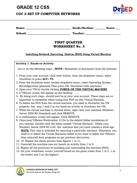 Copy Of Tvl Css 12 Q1 Dw5 Pdf Virtual Machine Computer