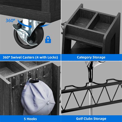 Dextrus Large Golf Bag Organizer 2 Bag Support Holds Clubs Balls And