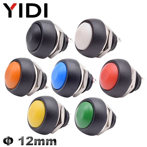 미니 샘 플라스틱 푸시 버튼 라운드 헤드 On Off 순간 스위치 방수 전원 리셋 비잠금 2 핀 12mm 5 개 10 개 Pbs33b스위치 Aliexpress