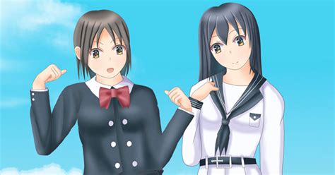 巨大娘 制服に征服される街 上杉蒼太のイラスト Pixiv