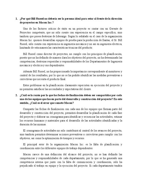 Caso Práctico Introducción A La Gestión De Proyectos Pdf