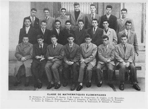 Photo De Classe Mathématiques Elémentaires De 1956 Lycée Privé