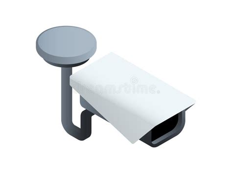 Isometric Security Camera Icon With Hidden Cctv For Outdoor Area