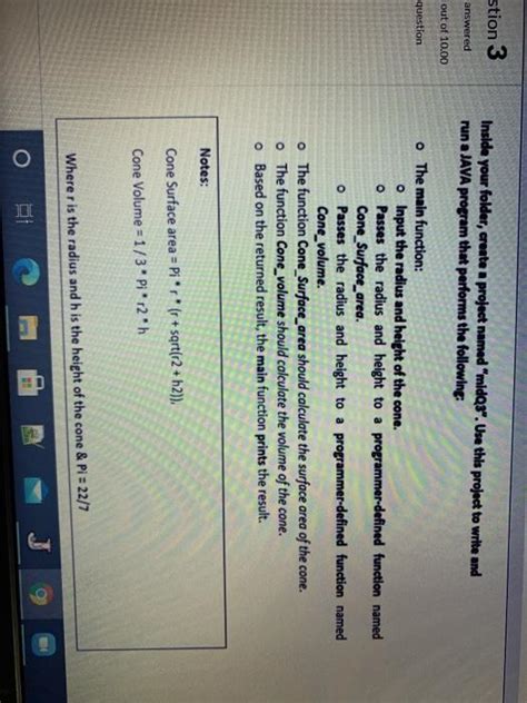 Solved Stion 3 Inside Your Folder Create A Project Named