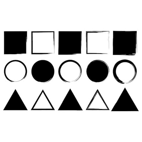 브러시 기하학적 모양 삼각형 사각형 원 자유형 벡터 일러스트 레이 션 Eps 10 프리미엄 벡터