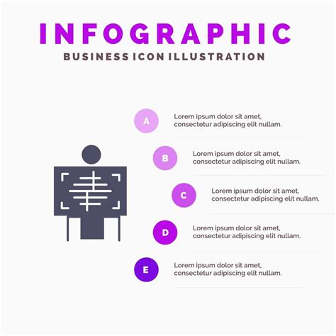 Xray Patient Hospital Radiology Solid Icon Infographics 5 Steps