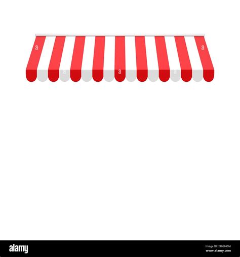 Striped Commercial Canopy Awning Element For Poster Banner And