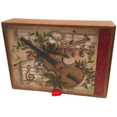Lpg Greetings Music Of Christmas Glitter With Keepsake Box Box Of 14