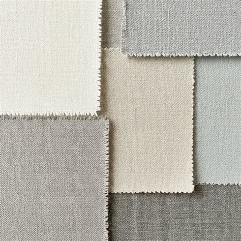 Various Overlapping Fabric Swatches In Neutral Tones Including White