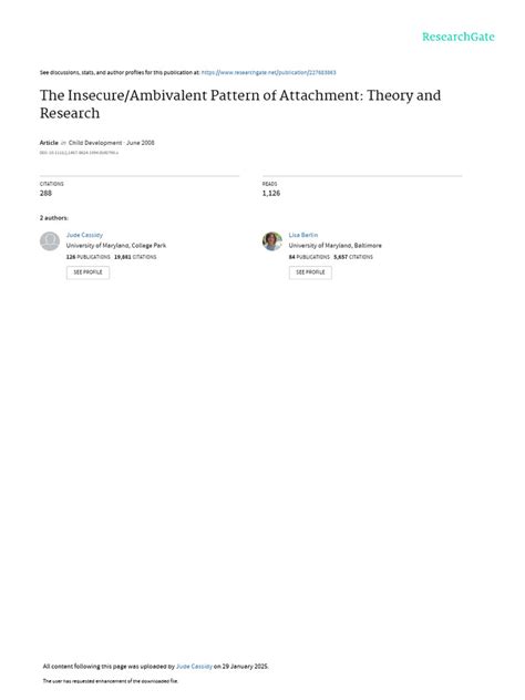 The Insecureambivalent Pattern Of Attachment Theory And Research The Insecureambivalent Pattern Of Attachment Theory And Research