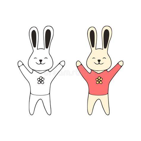 Icono Del Doodle De Conejo Divertido Arte Vectorial Lindo De Mascotas