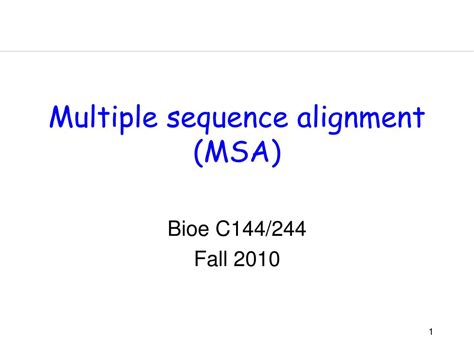 PPT Multiple Sequence Alignment MSA PowerPoint Presentation Free