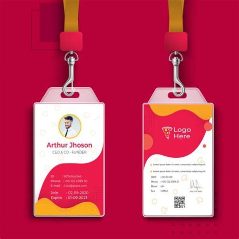 Employee Badge Template Vector Free Download