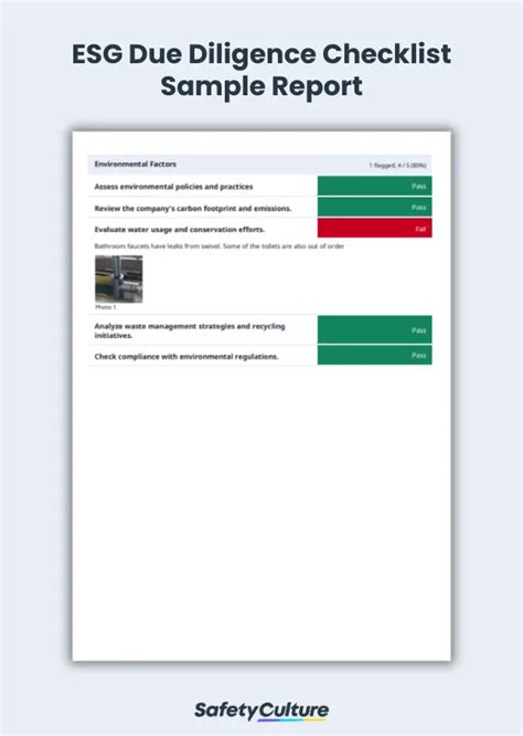 Free Esg Due Diligence Checklist Pdf Safetyculture