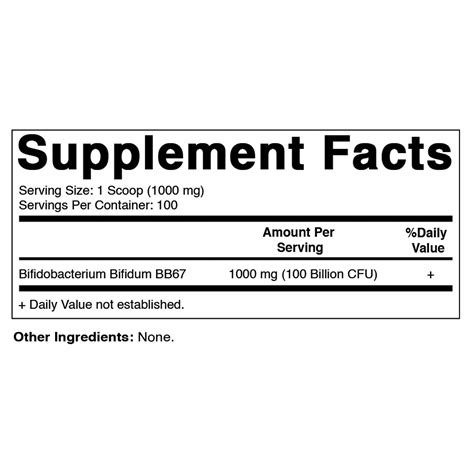 Bifidobacterium Bifidum Probiotic Powder Digestive Health Support 100