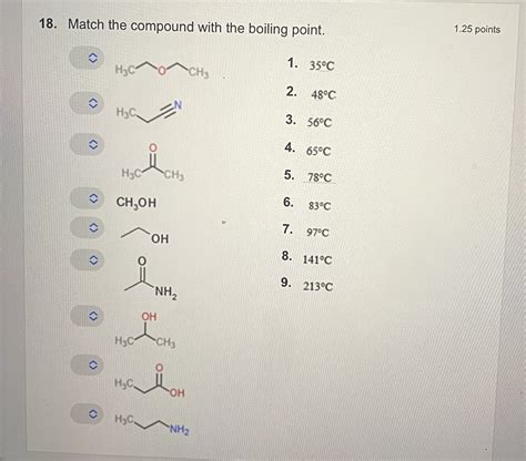 Solved Match The Compound With The Boiling Point Chegg Com