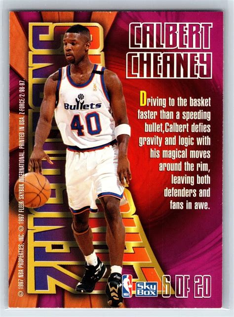 Calbert Cheaney 1996 97 Skybox Z Force Zensations Washington Bullets 6