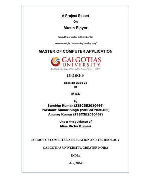 Music Player Project Report 2 Pdf Android Operating System