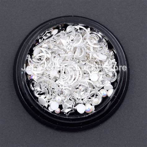 1 Jar Gemengde Maten Zilver Micro 3d Metalen Nail Grandado
