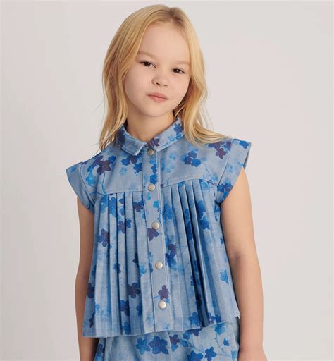 Weste Für Kinder Baumwollmischung In Blau Mit Faltenwurf Und Saisonalem