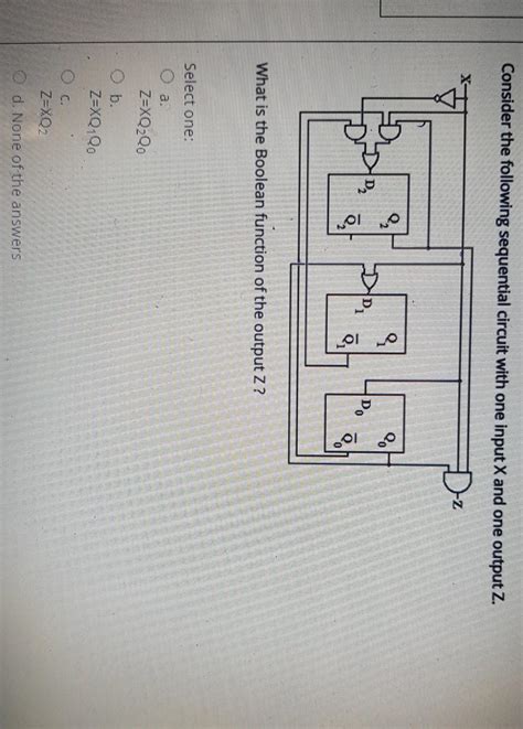 solved consider the following sequential circuit with one