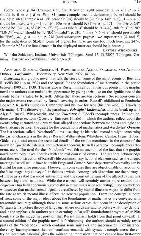 Apostolos Doxiadis Christos H Papadimitriou Alecos Papadatos And Annie Di Donna Logicomix