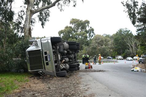 Driver Escapes Major Injury When Truck Rolls