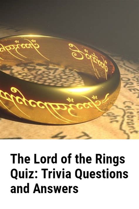 The Lord Of The Rings Quiz Trivia Questions And Answers In Trivia Questions And