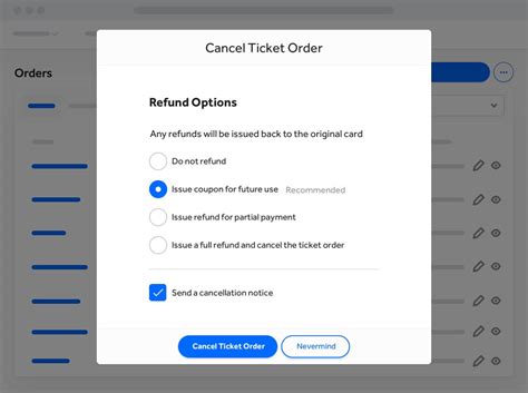 Easy Ticket Order Edits Upgrades And Cancelations