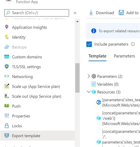 Deployment ARM Template For Azure Function Ignores