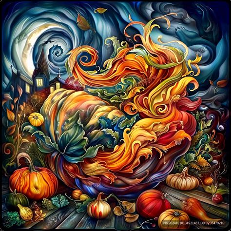 Ai创作图南瓜装饰画 南瓜屋插画 插画南瓜 南瓜头立体壁画 丰收主题插画 3d万圣节壁画 南瓜怪屋元素 手绘南瓜插画 极品高档精品插画素材 感恩节丰收号角 感恩节画面 大气的南瓜 丰收节系列