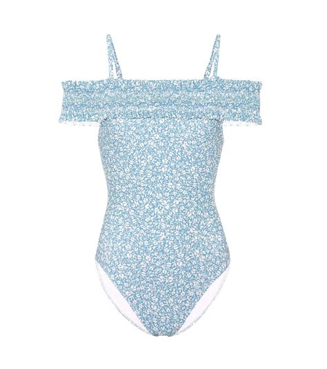 Simkhai Coraline Floral Off Shoulder Swimsuit Simkhai