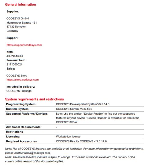 Support Links Codesys Json Utilities Article No