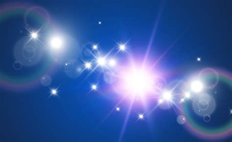 明るく美しい星。透明な背景に光の効果。 プレミアムベクター