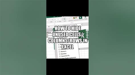 How to Hide Unused cells/rows/columns in EXCEL #shortsfeed #shorts - YouTube