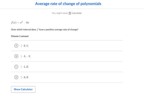 Solved Average Rate Of Change Of Polynomials You Might Need Chegg Com
