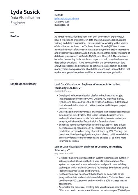 Meta Data Visualization Engineer Resume Examples Resumecat