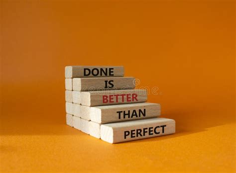done is better than perfect symbol wooden blocks with words done is