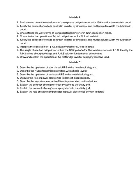 Eeemodule 4 And Module 5 Question Bank Pdf
