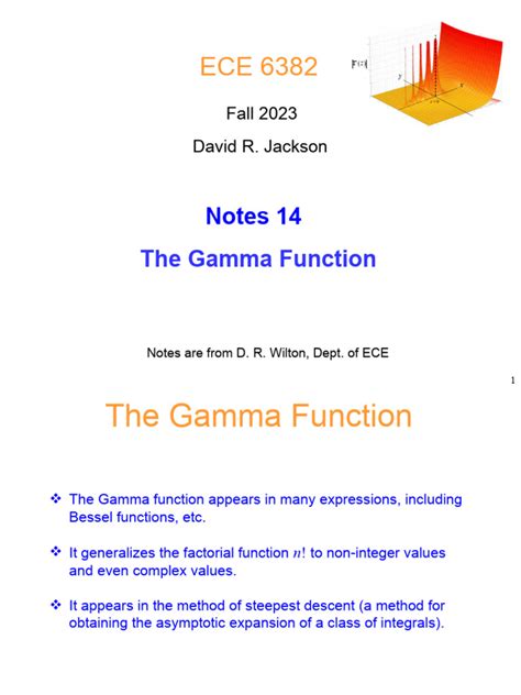 Notes 14 6382 Gamma Function Pdf Number Theory Mathematical Analysis