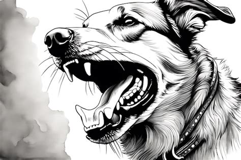 Dibujo Para Colorear De Perro Ladrando Foto Premium