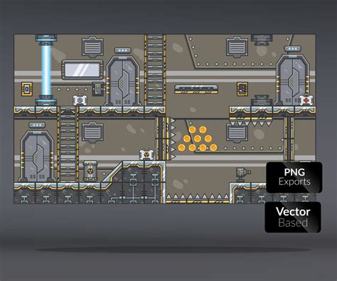 Spaceship Platform Level Art
