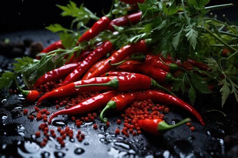 Premium Ai Image Red Pepper Hot Chili Pepper Capsicum Annuum Pungent
